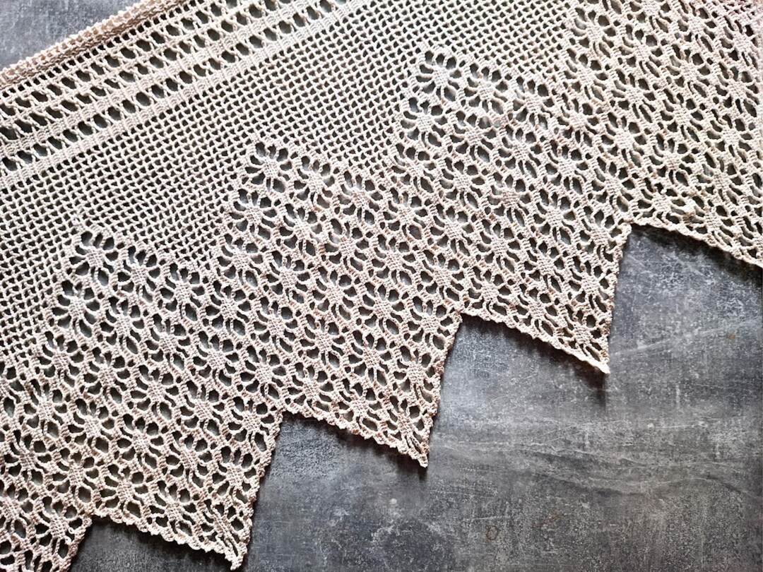 Easy Filet Crochet Curtain Pattern PDF, Simple Lace Curtain for Kitchen ...