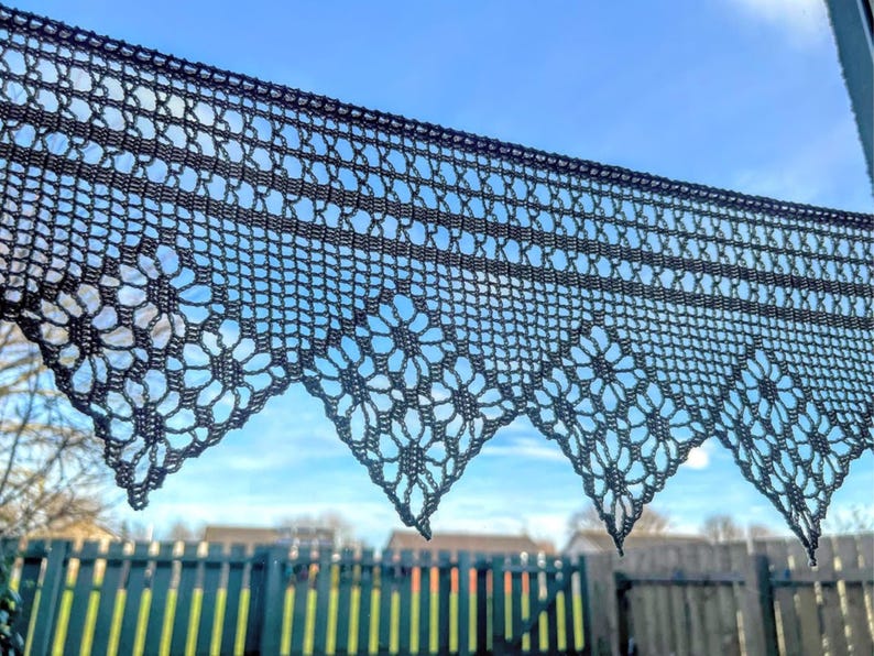 Easy Filet Crochet Curtain Pattern PDF - Beginner Lace Half Curtain for ...