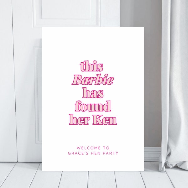 Welcome Barbie Party Sign - Etsy