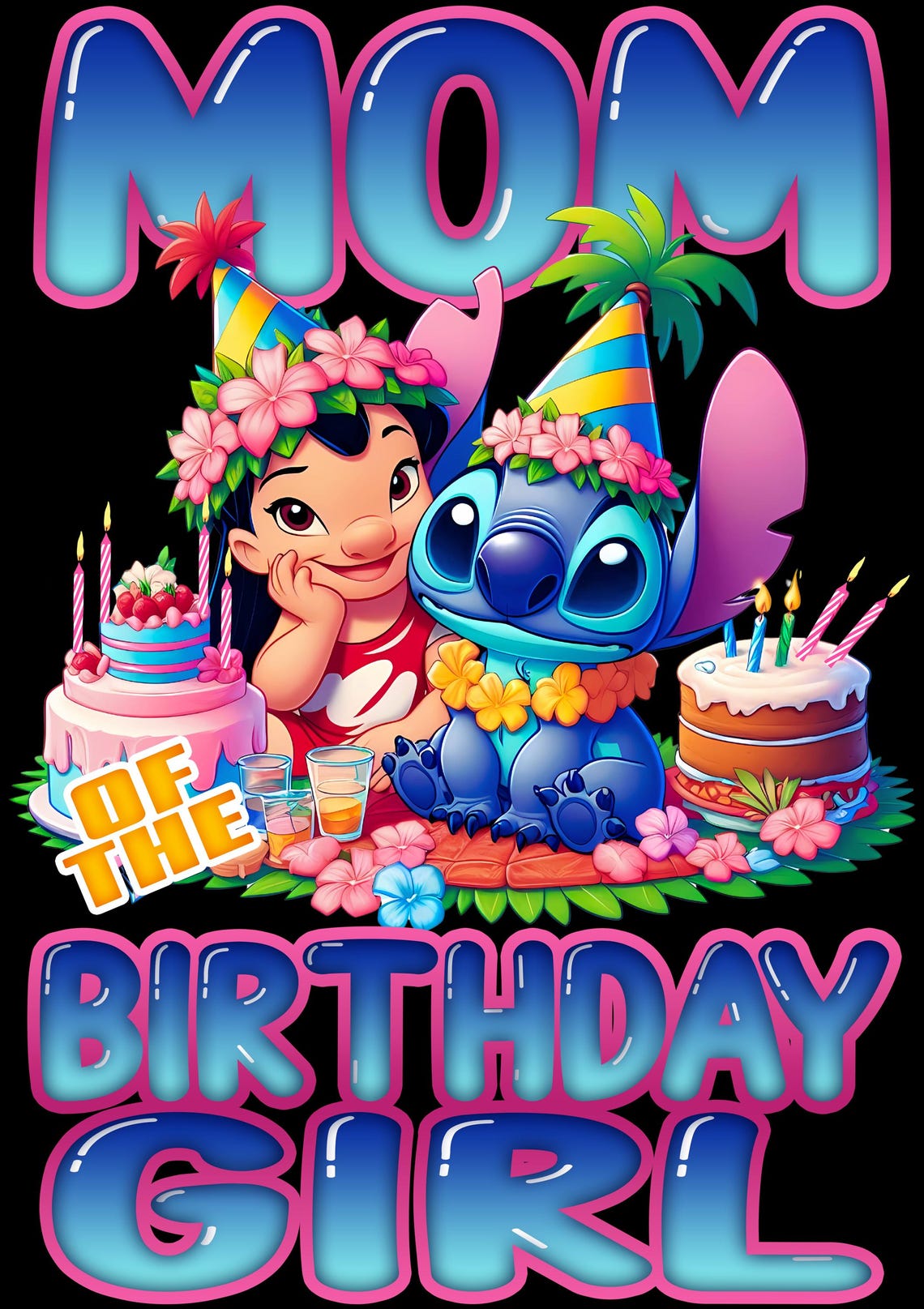 Personalized Custom Lilo and Stitch Birthday Theme PNG JPG Digital File ...