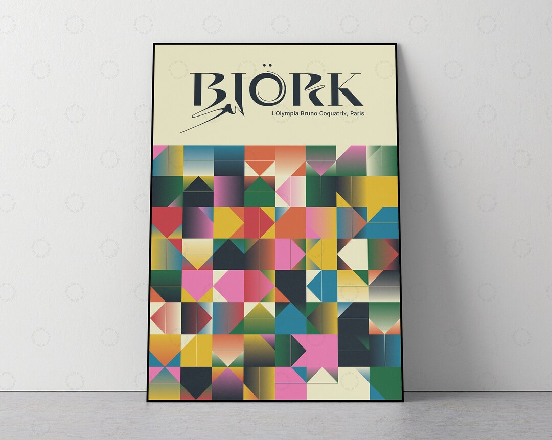 Bjork Music Poster, Scandi Art Print, Vintage Gig, Concert - Etsy