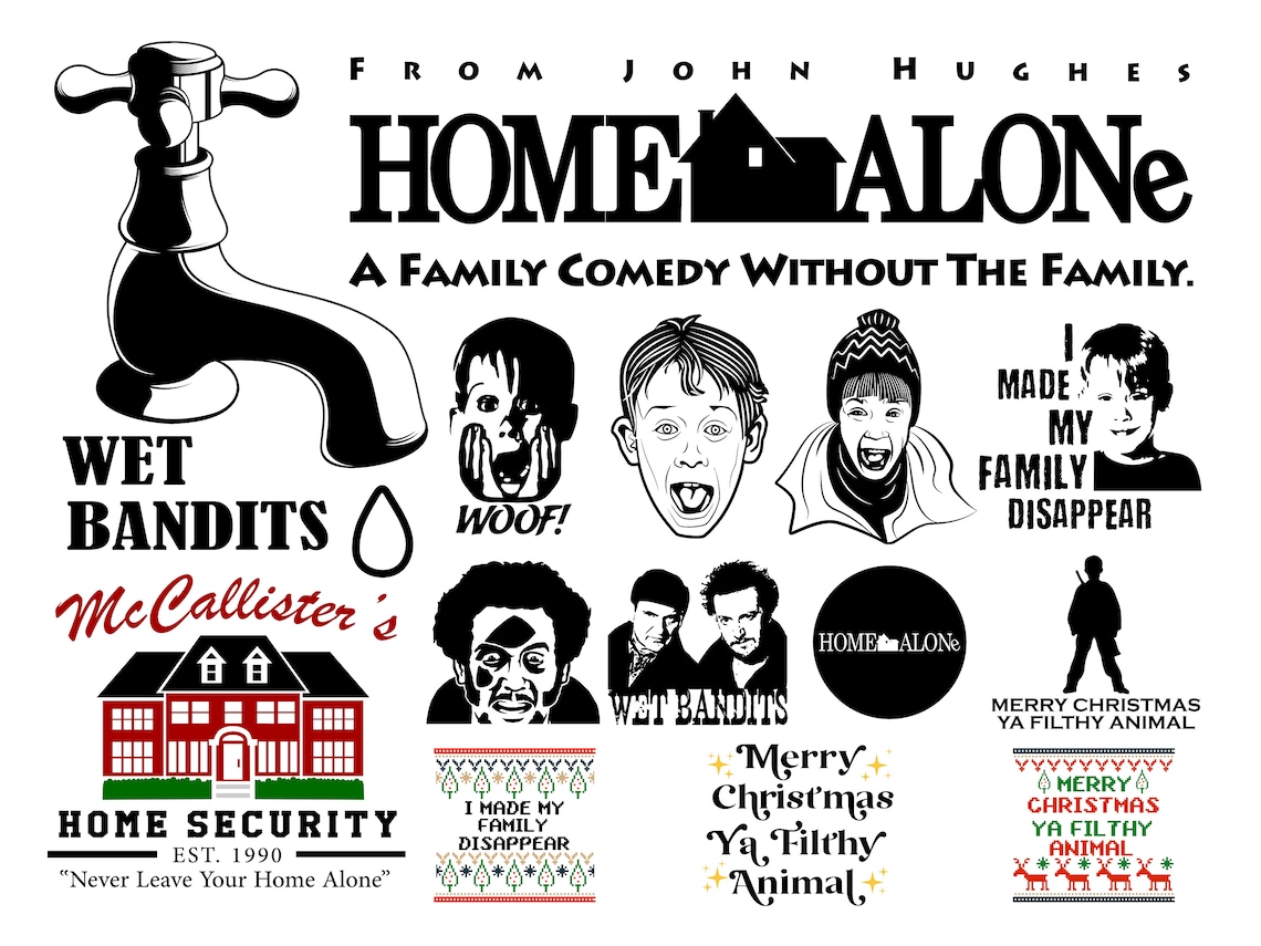 Christmas Home Alone Svg Bundle Kevin Svg Bundle Wet Bandits - Etsy