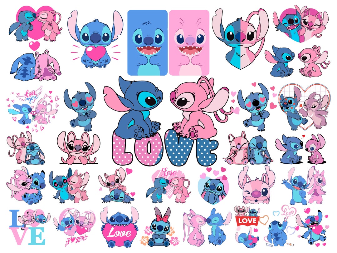 30+ Bundle Stitch Layered Svg, Stitch Svg Bundle, Cartoon Svg, Blue ...