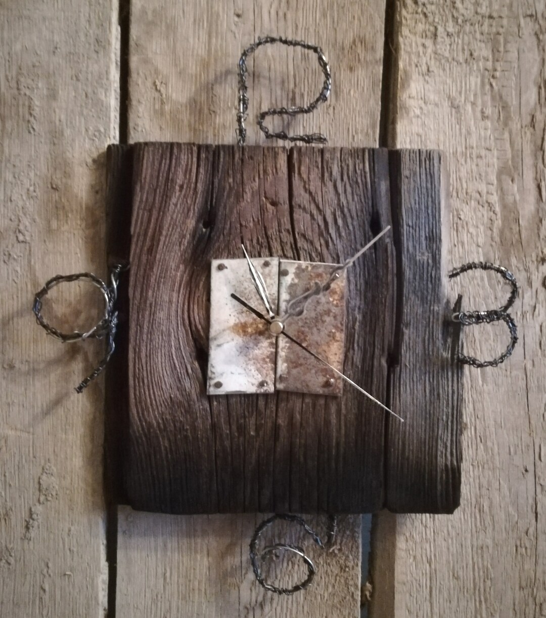 Kitchen Clock Made of Wood, Wooden Clock, Wall Clock Reclaimed Wood ...