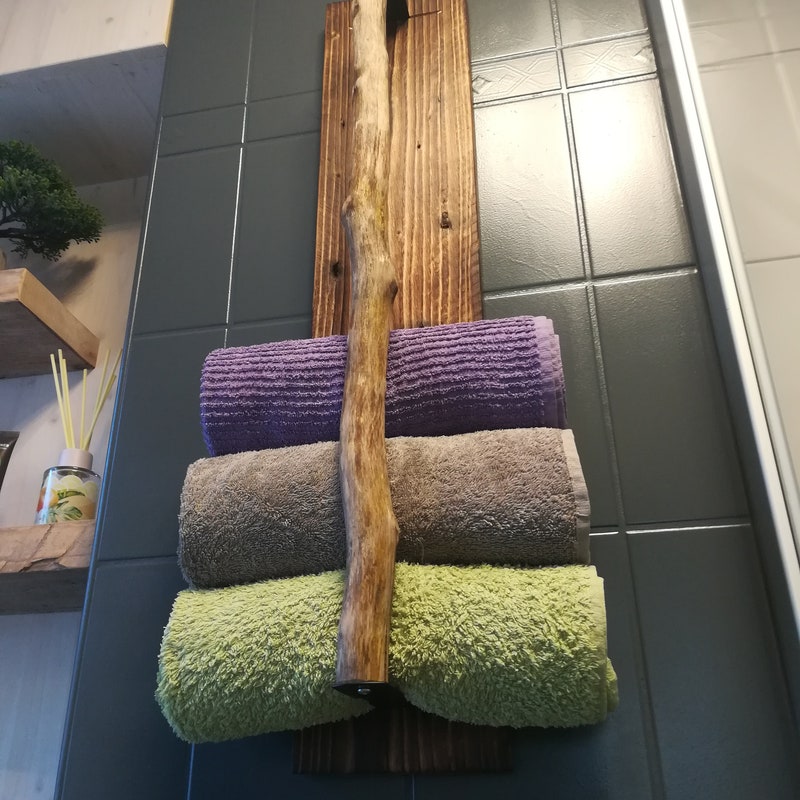Wunderschne Handtuchhalter Holz Rustikal Bild