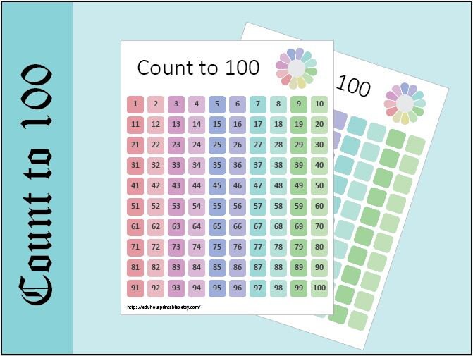 Hundred Number Chart With 1 Empty Chart Count to 100 Number Chart ...