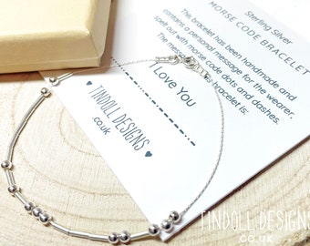 Customized Secret Message Bracelet Morse Code. Sterling Silver.silk ...