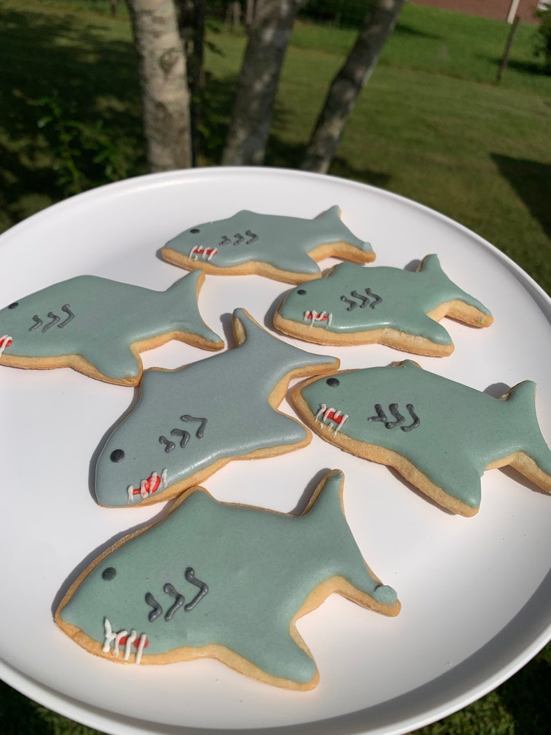 Shark Sugar Cookies ( 12 ) - Etsy