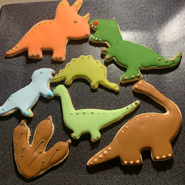 Dinosaur Cookies - Etsy