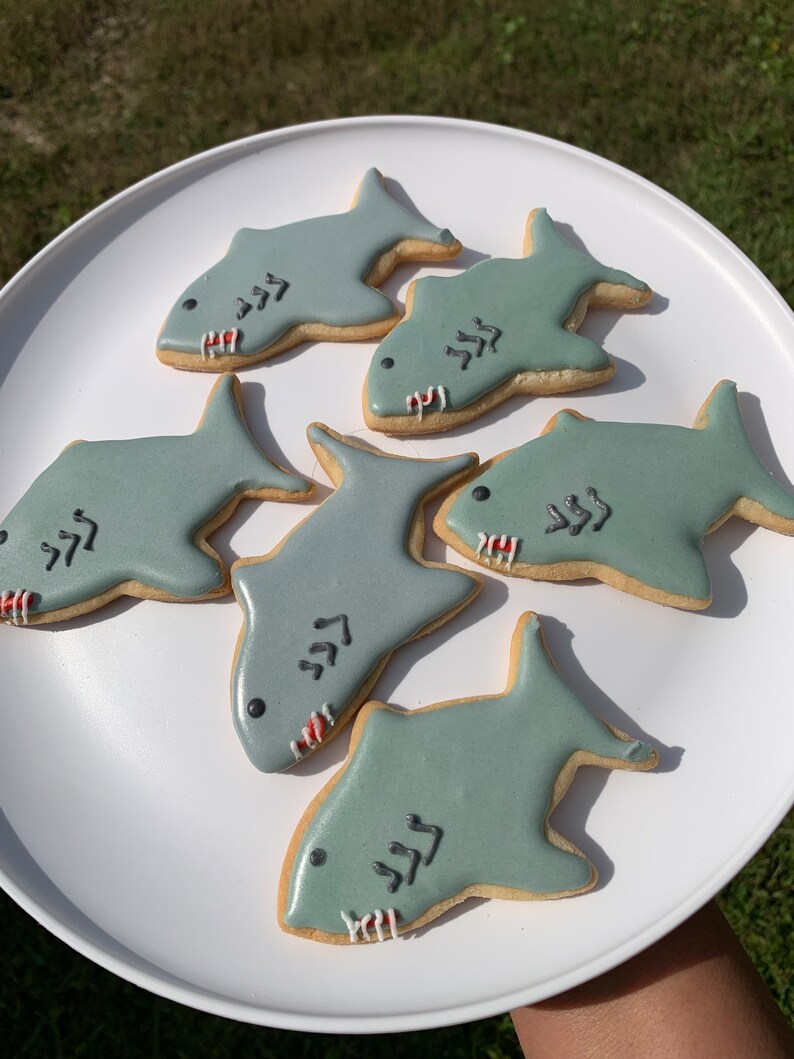 Shark Sugar Cookies ( 12 ) - Etsy