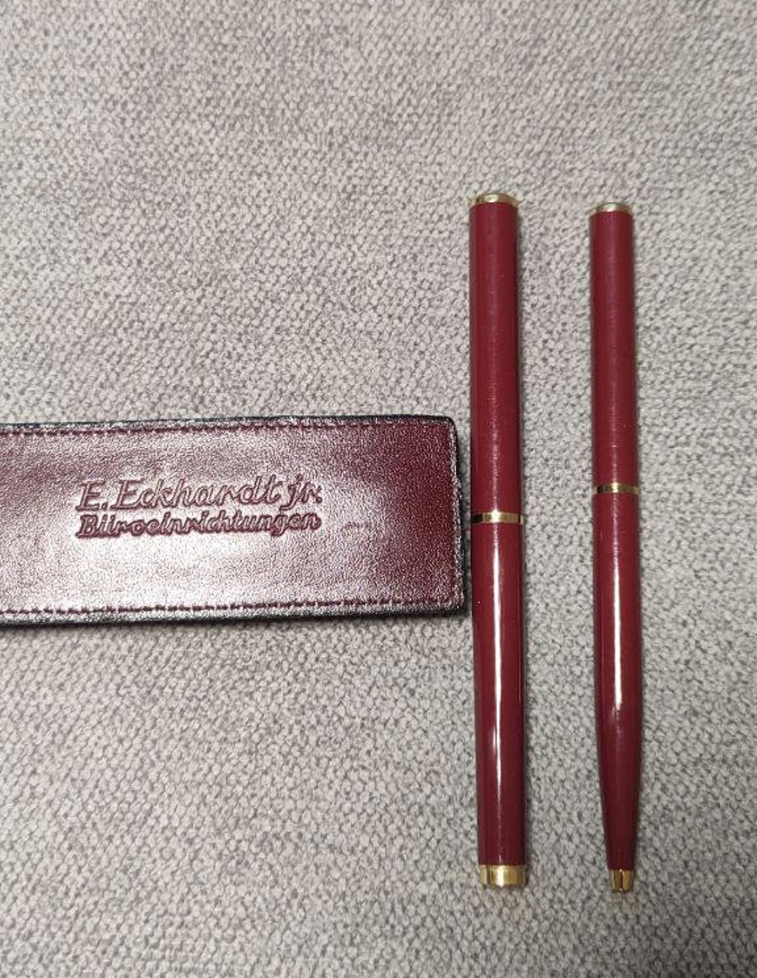 A Set of Vintage German Pens in a Leather Case, Ballpoint Pen, Nib Pen ...
