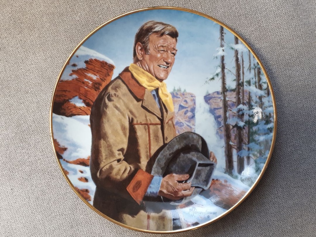 John Wayne Western Themed Limited Edition Collectible Plate Franklin ...