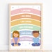 Affirmations for Kids | I Am Loved Wall Art | Motivational Poster ...