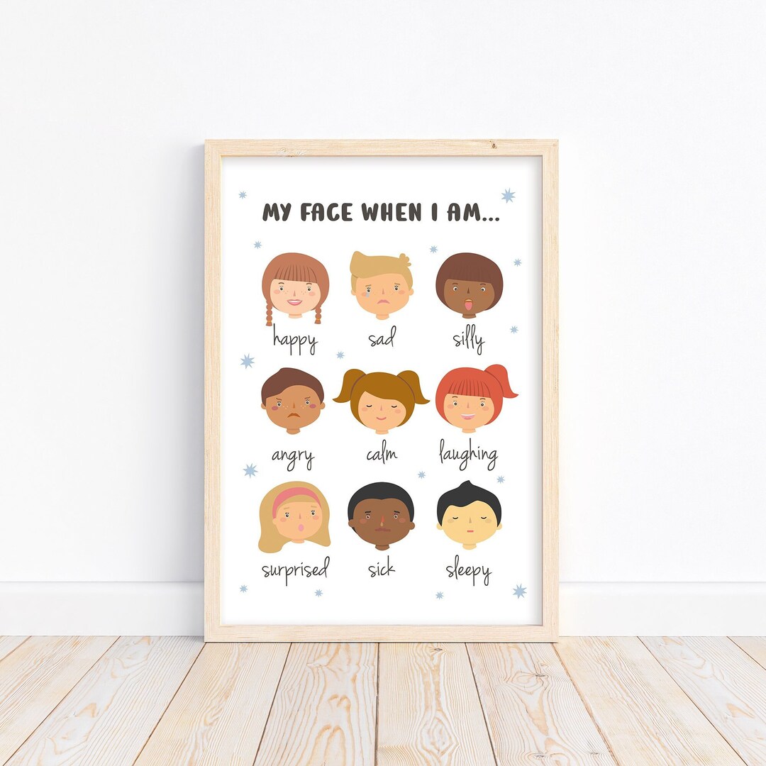 Educational Emotions Poster My Feelings Chart Prescool Classroom Wall ...