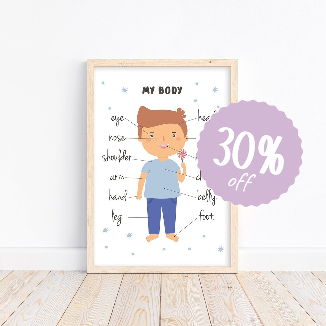 My Body Parts Poster Montessori Homeschool Educational - Etsy