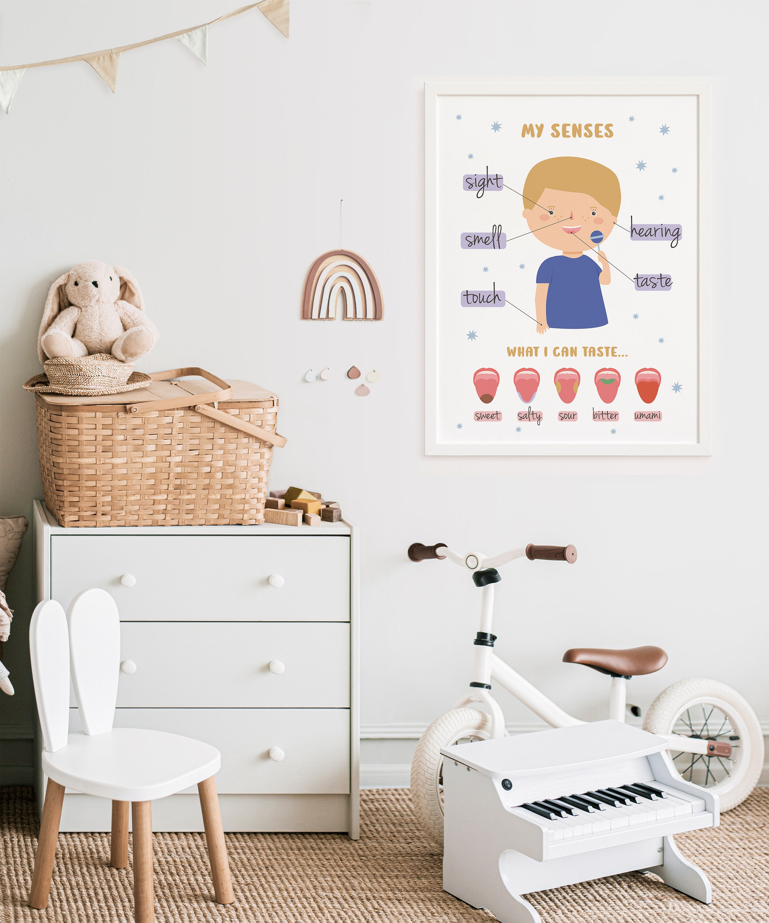 My Senses Poster Montessori Homeschool Educational Poster for Boys ...