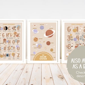Solar System Educational Framed Poster Science Classroom Decoration ...
