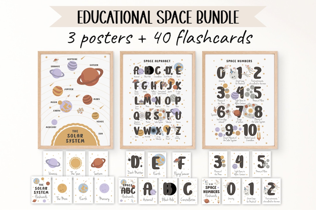 Outer Space Educational Flashcards & Posters | Preschool Flash Cards ...