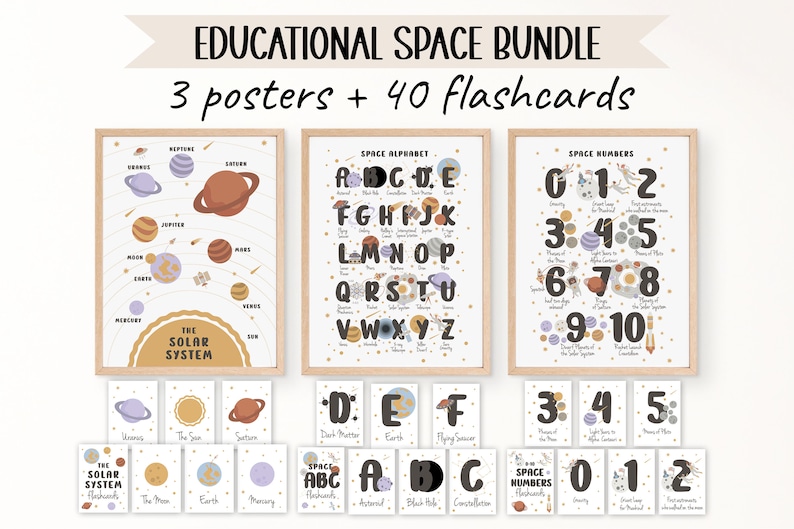 Outer Space Educational Flashcards & Posters | Preschool Flash Cards ...