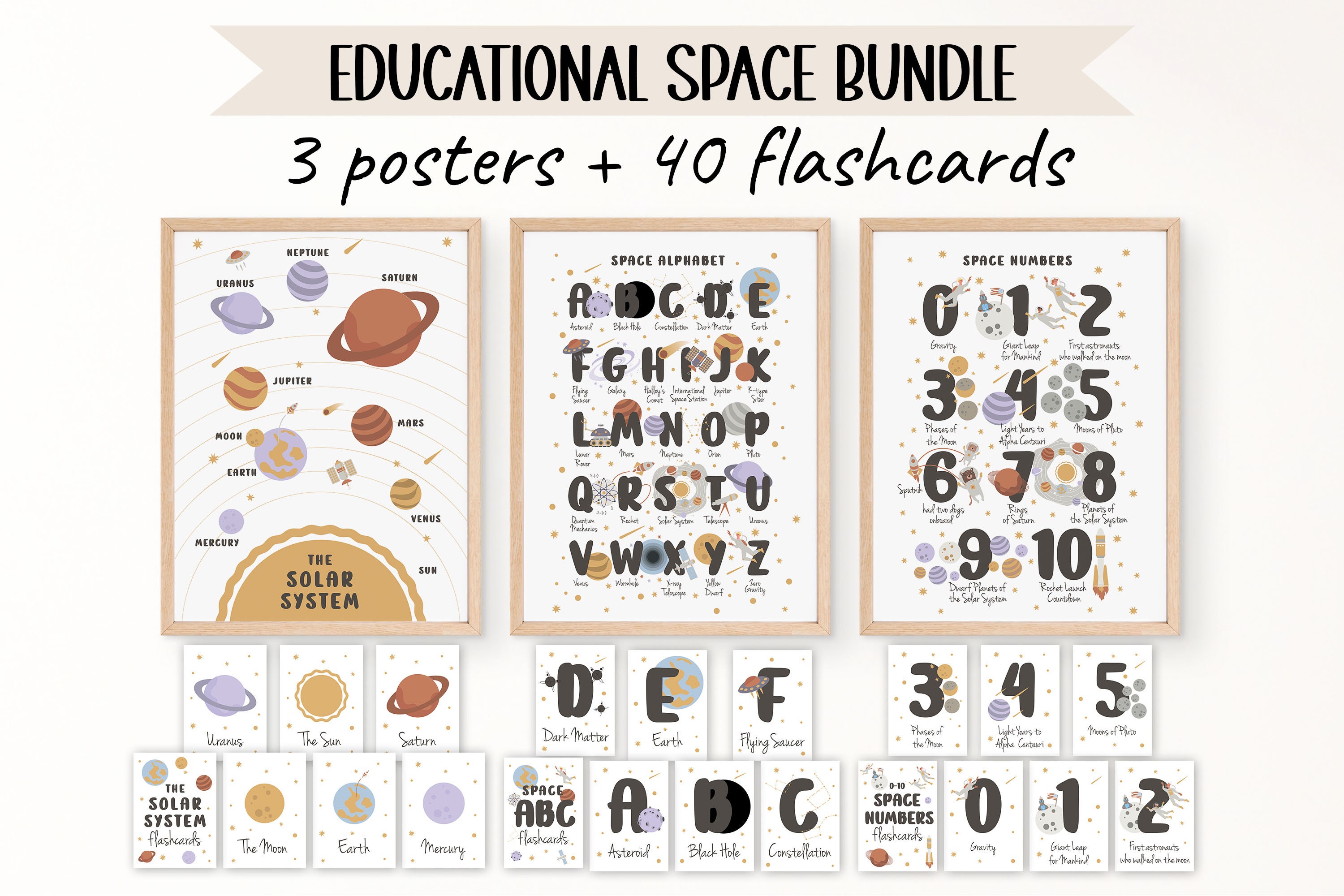 Outer Space Educational Flashcards & Posters | Preschool Flash Cards ...