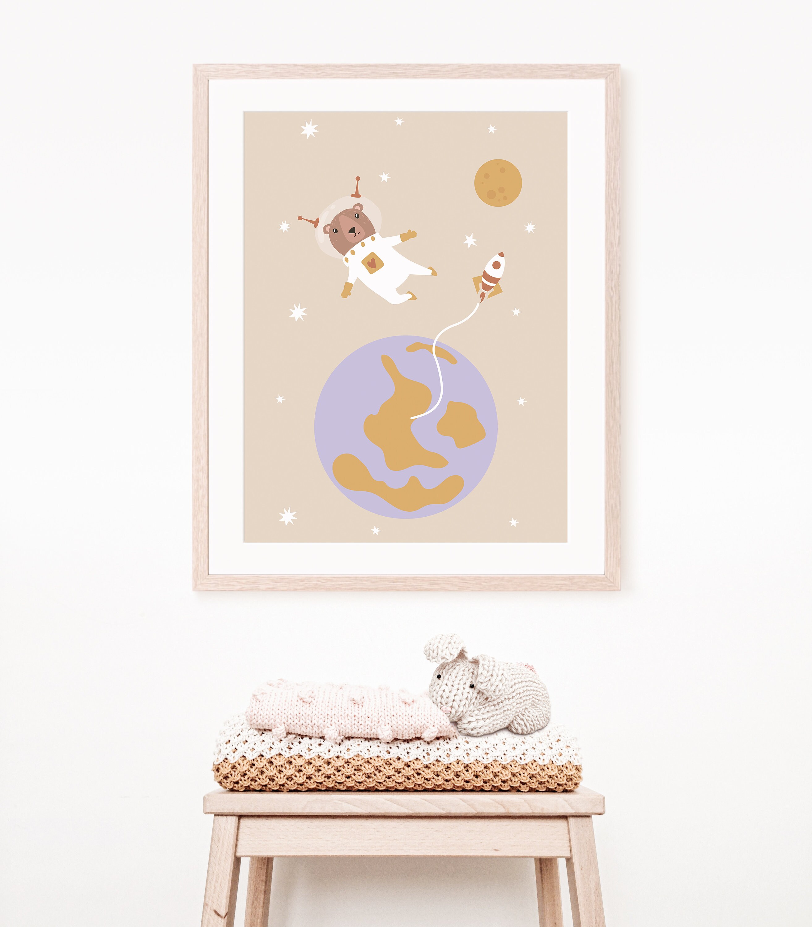 Animal Astronauts in Outer Space Poster Bundle Set of 6 Lion Cat Fox ...