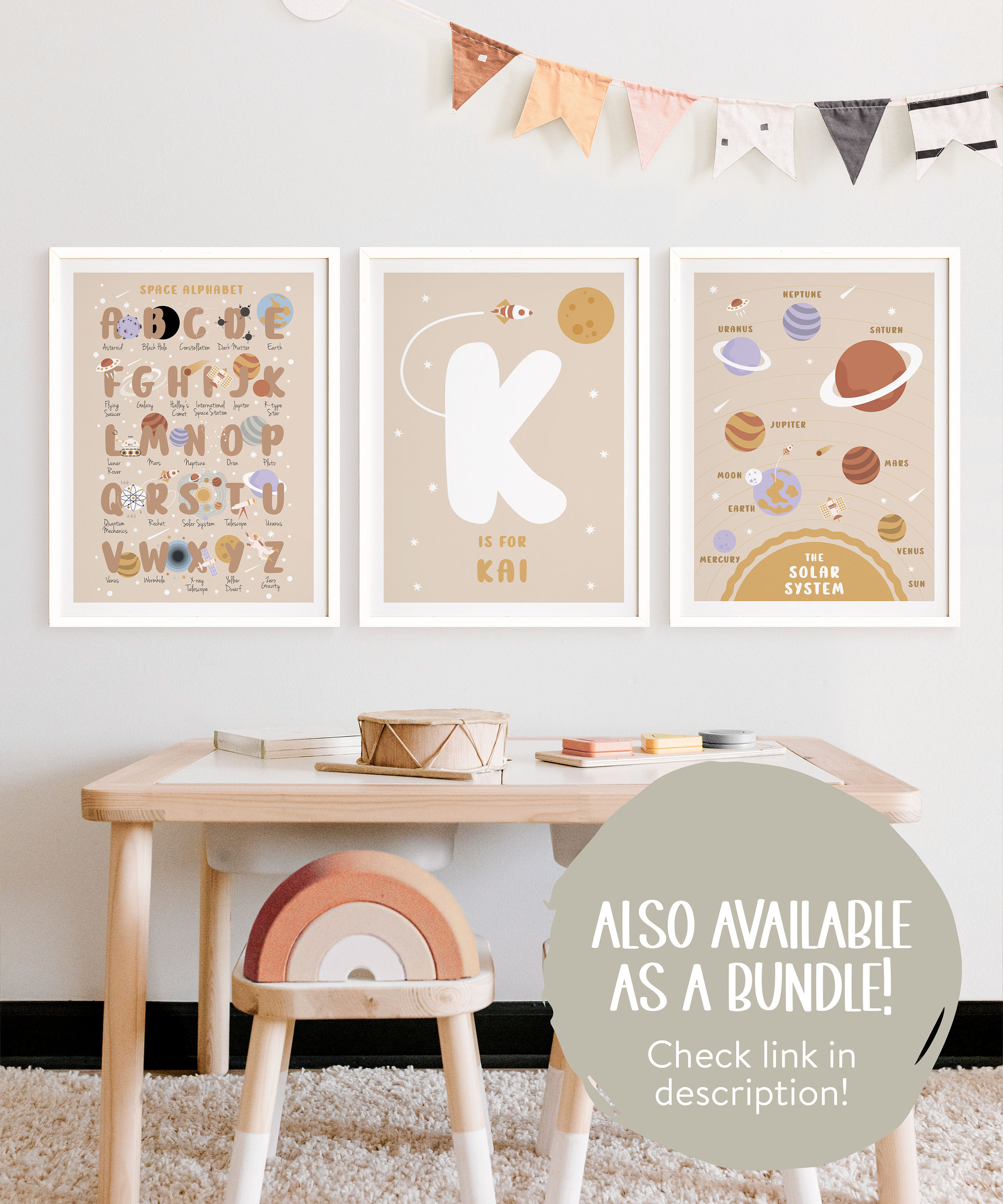 Space Alphabet Classroom Print Learn the ABC Preschool Homeschool ...