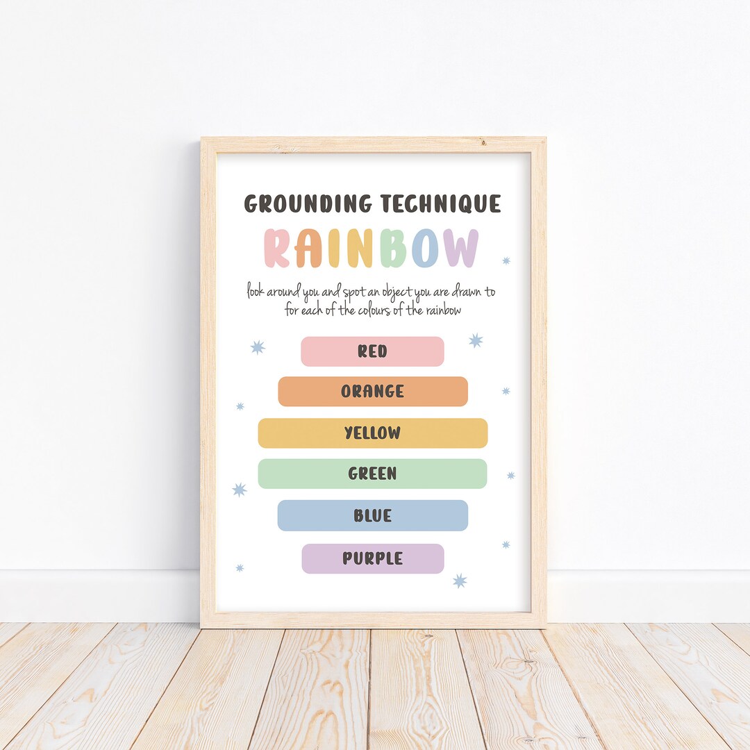 Rainbow Grounding Technique Calming Down Corner Mental - Etsy