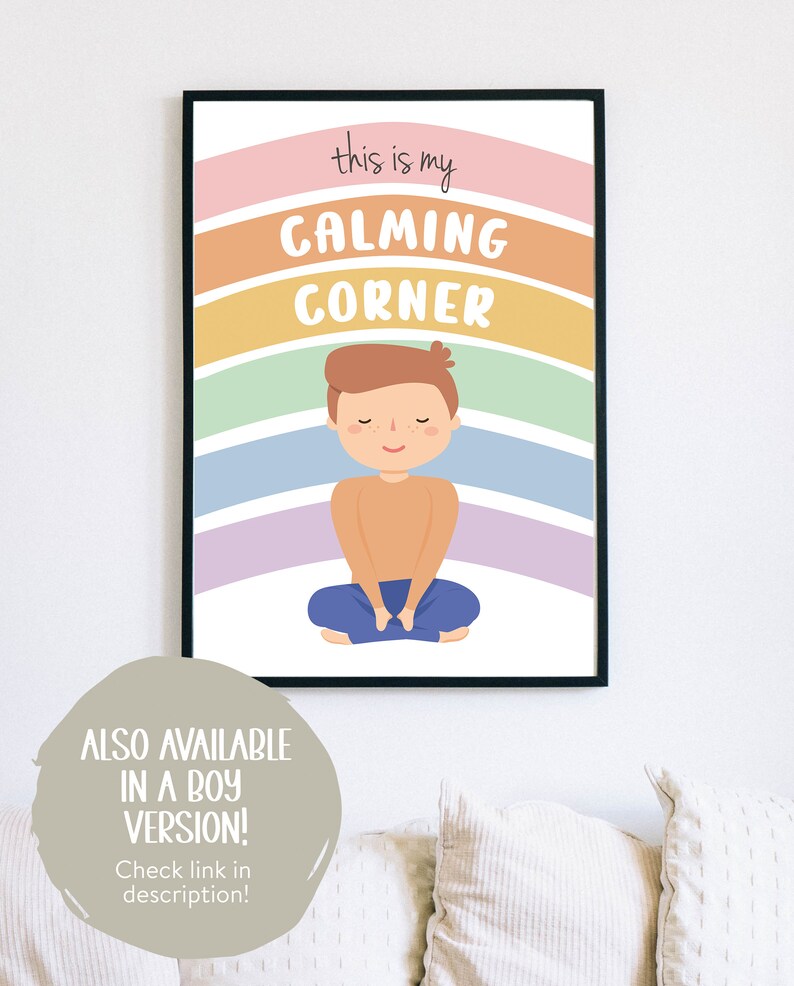 Calm Corner Sign Rainbow Classroom Decor Therapist Office - Etsy