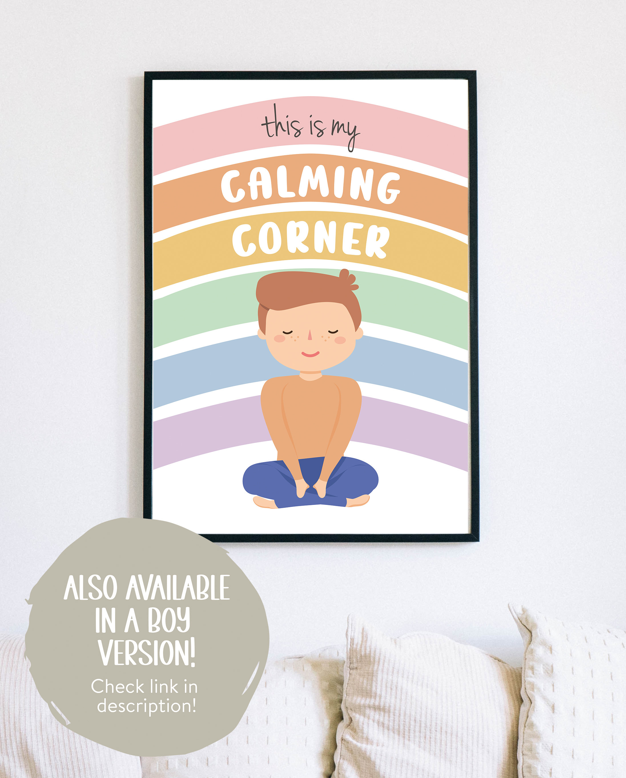 Calm Corner Sign Rainbow Classroom Decor Therapist Office - Etsy