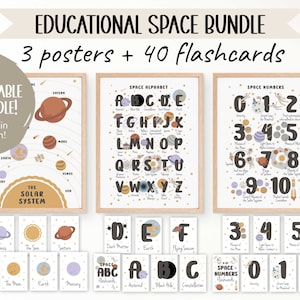 26 Outer Space Alphabet Flashcards | Preschool Flash Cards | Science ...