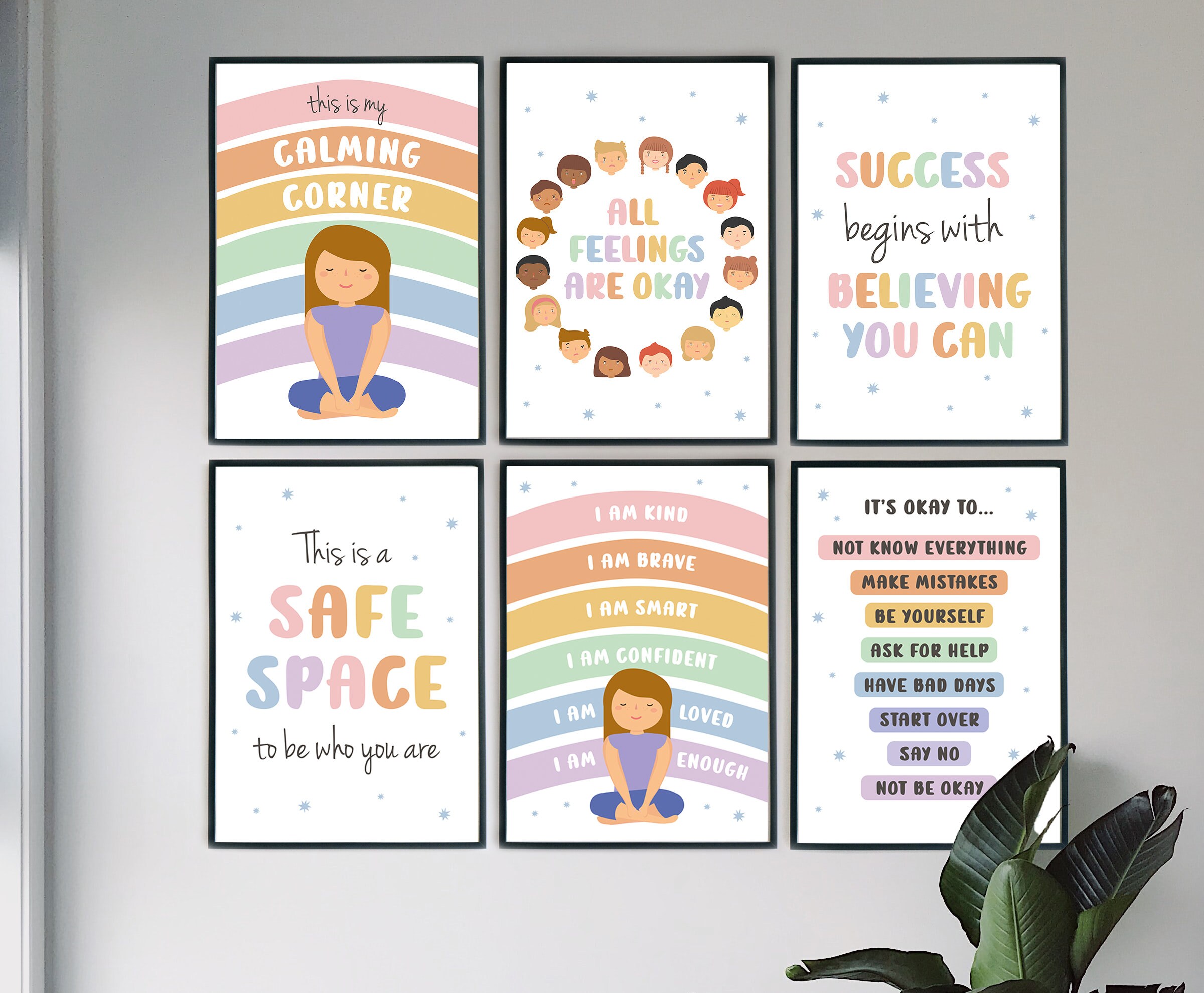 Calm Down Corner Bundle for Girls Affirmations Poster Montessori ...