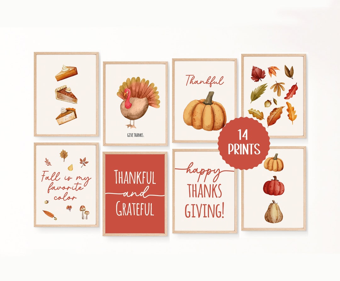Thanksgiving Printable Gallery Wall Art Bundle Set of 14 Prints Fall ...