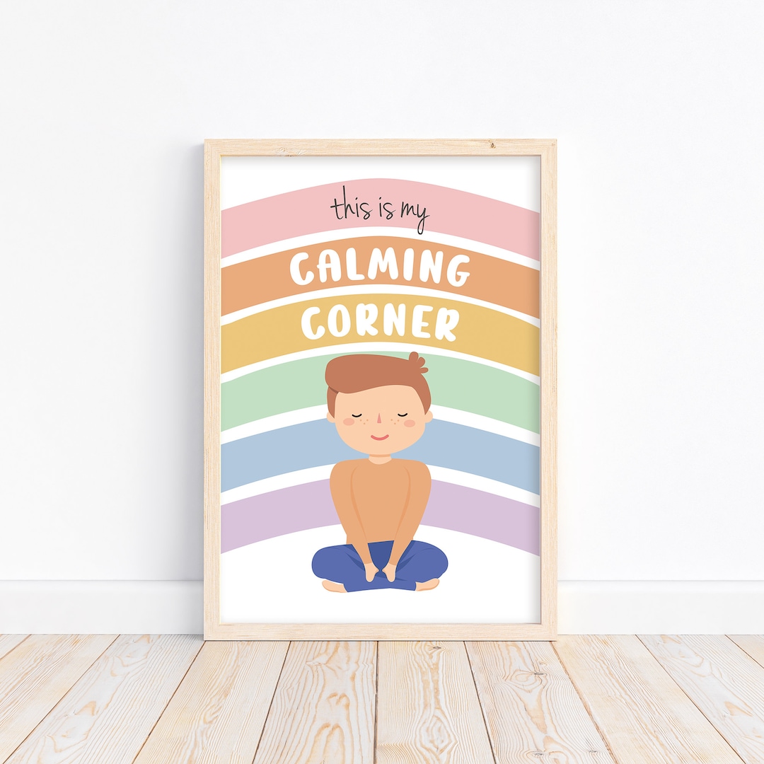 Calm Corner Sign Rainbow Classroom Decor Therapist Office - Etsy