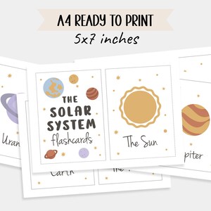 Solar System Flashcards & Poster | Preschool Space Flash Cards ...