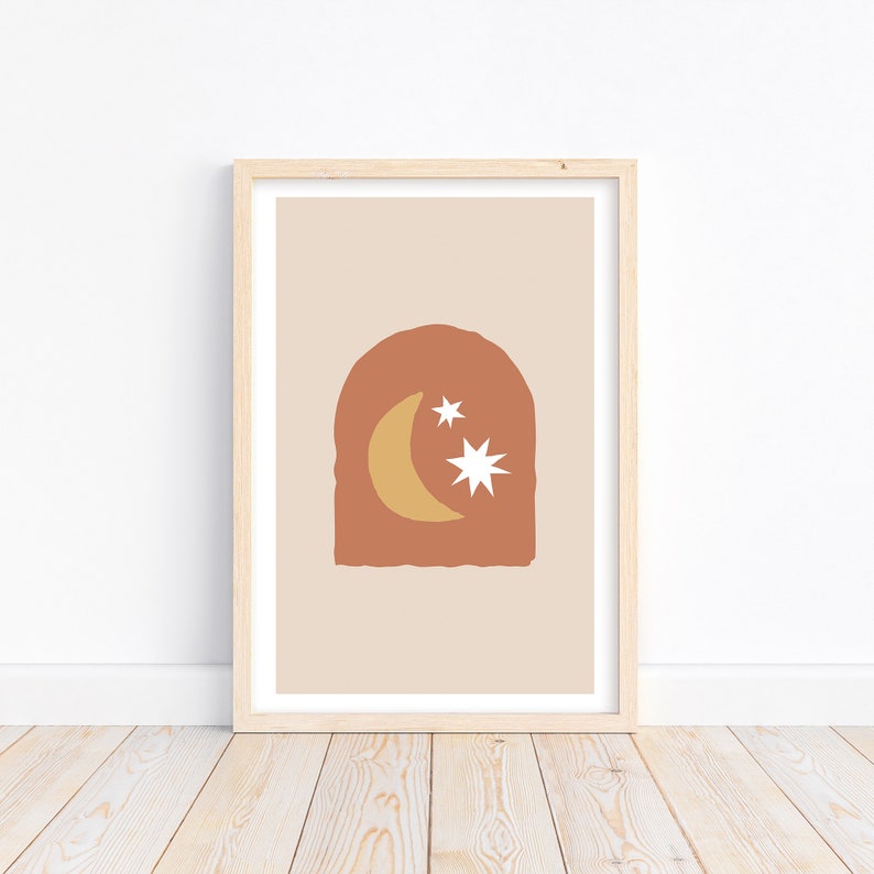 Set of 2 Day and Night Sun Arc Prints | Sun and Moon Decor | Abstract ...