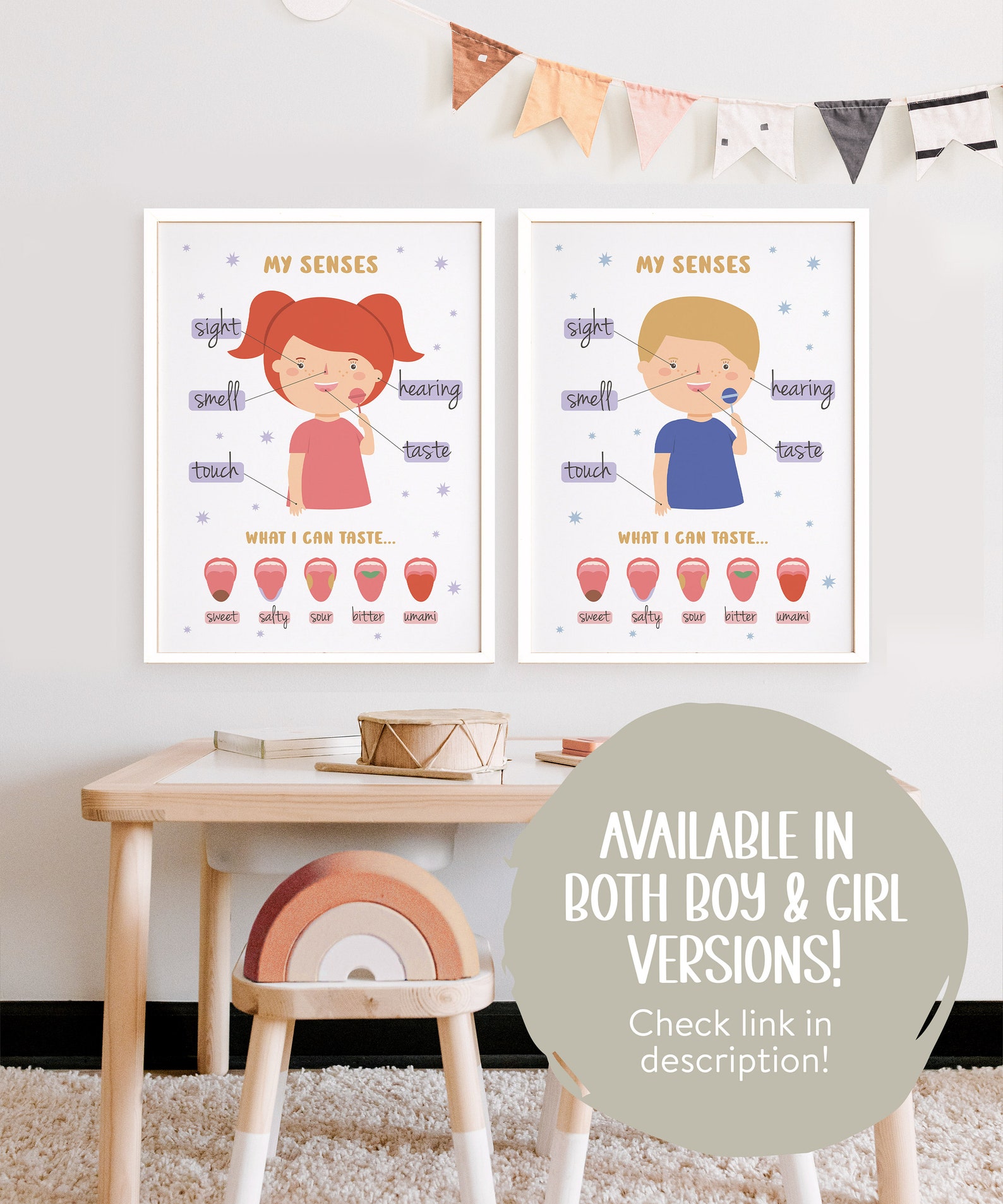 My Senses Poster Montessori Homeschool Educational Poster for Boys ...