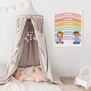 Affirmations for Kids | I Am Loved Wall Art | Motivational Poster ...