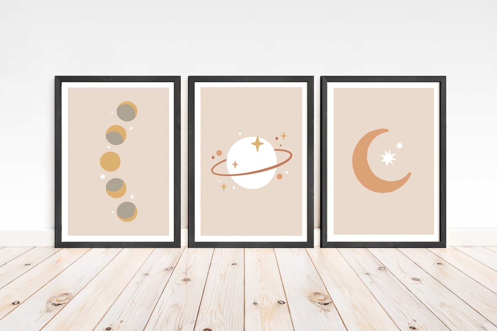 Boho Celestial Prints Bundle Set of 3 Minimalist Night Sky Posters ...
