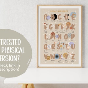 Space Alphabet Classroom Print | Learn the ABC Preschool | Homeschool ...