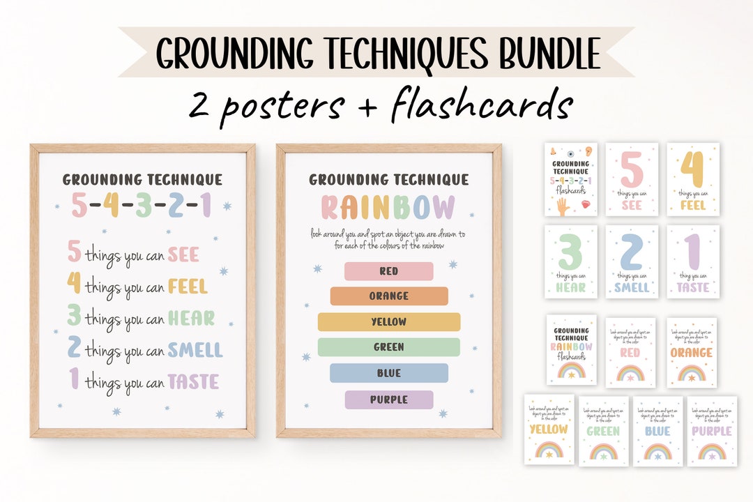 Rainbow Grounding Technique Flashcards & Posters School - Etsy
