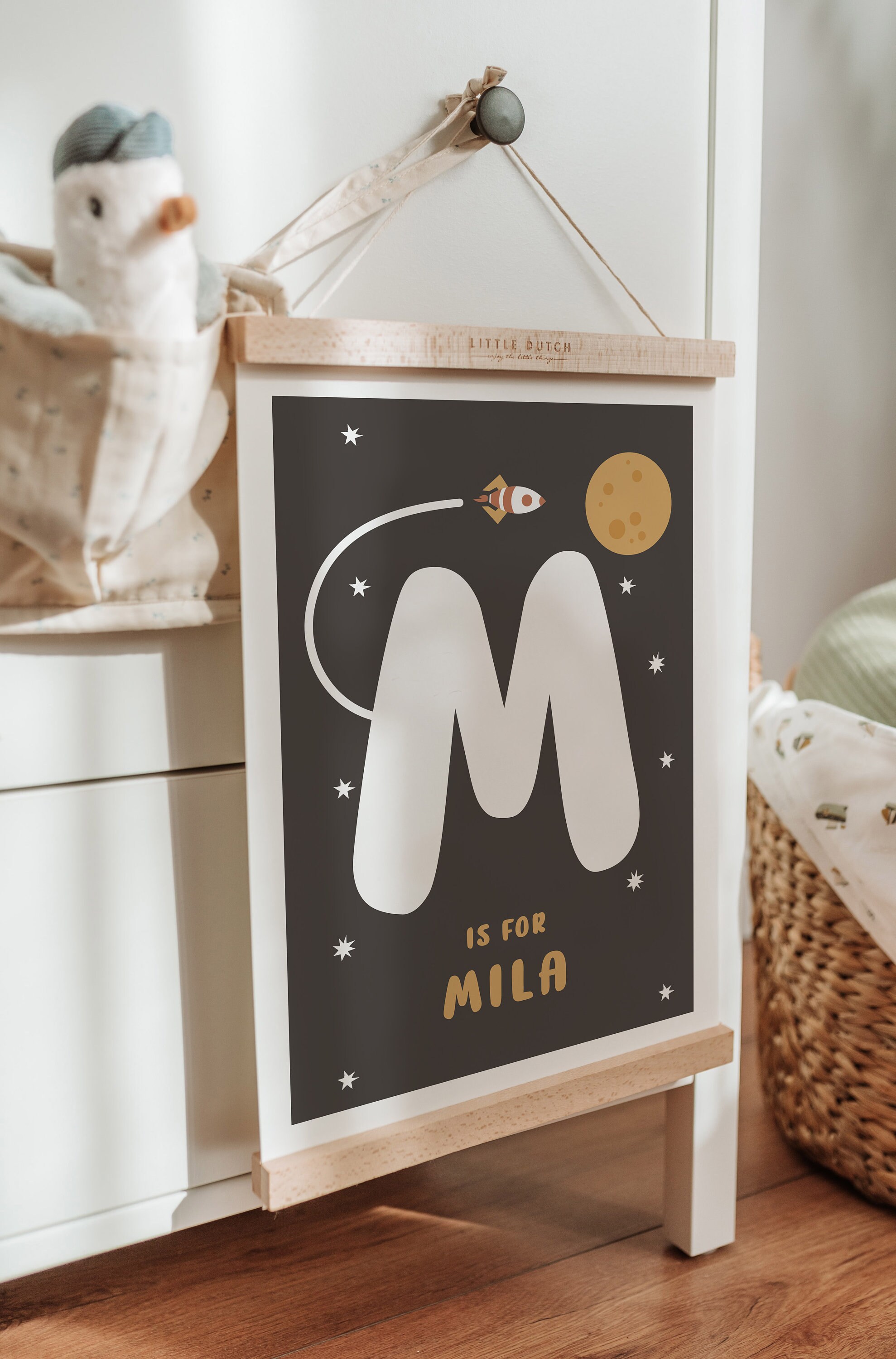 Space Name Initial Poster Set Alphabet & Solar System Prints ...
