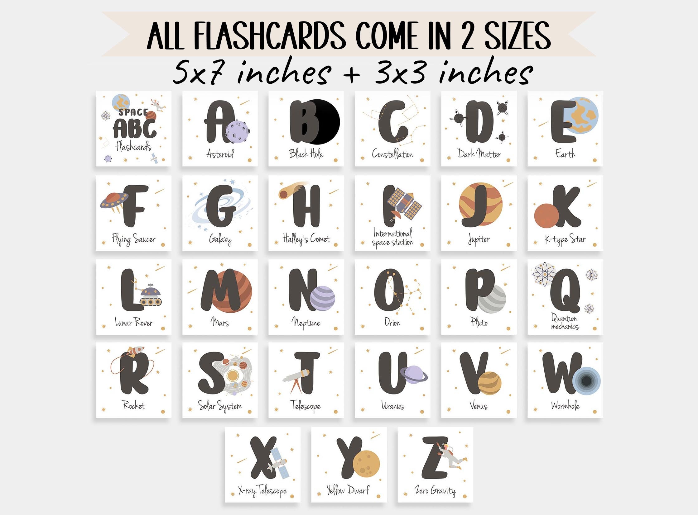 Outer Space Educational Flashcards & Posters Preschool Flash Cards ...