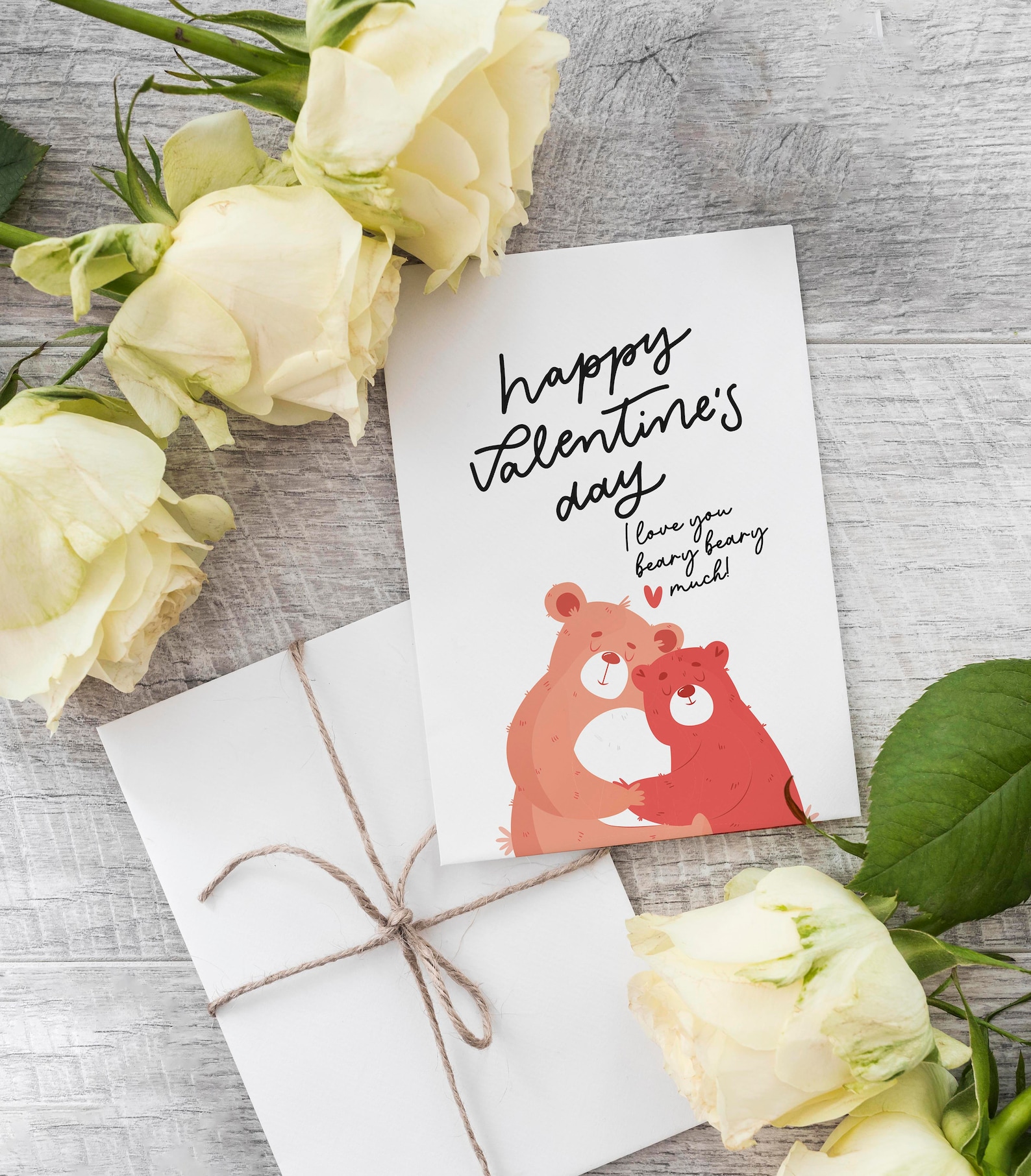 Printable Valentines Bears Couple Card Digital Valentines Day Card I ...