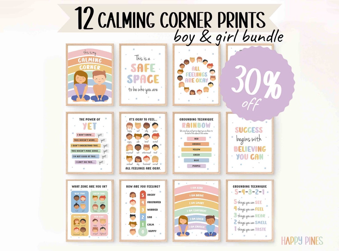 Calm Down Corner Bundle for Kids Mental Health Set - Etsy UK