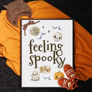 Feeling Spooky Poster Watercolor Kids Halloween Print Cute Halloween ...