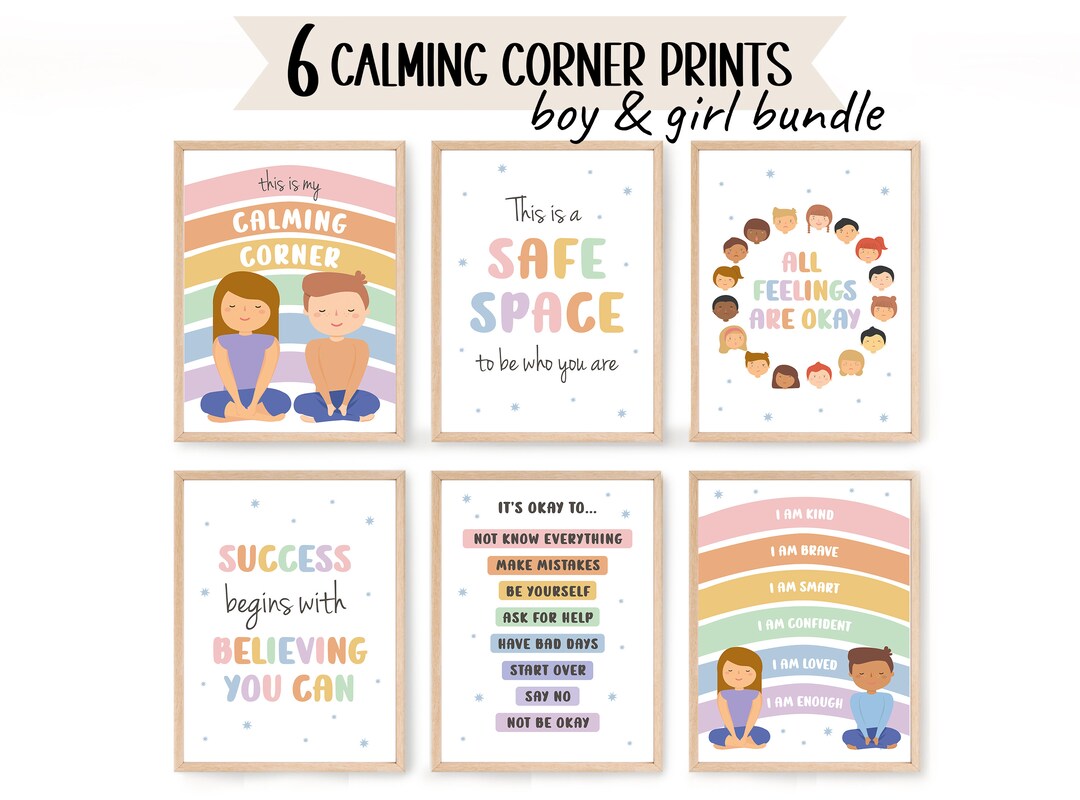 Calm Down Corner Bundle for Kids | Affirmations Poster | Montessori ...