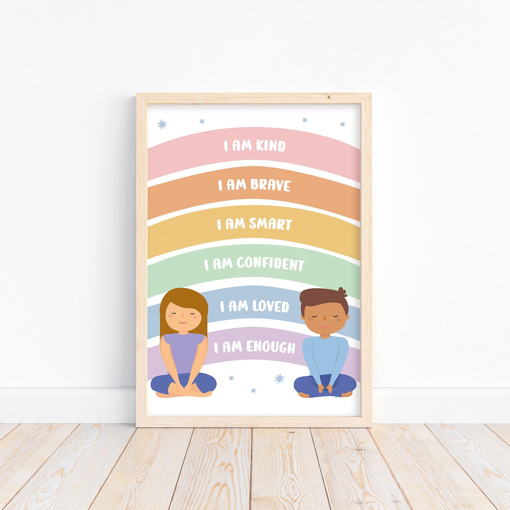 Affirmations for Kids | I Am Loved Wall Art | Motivational Poster ...