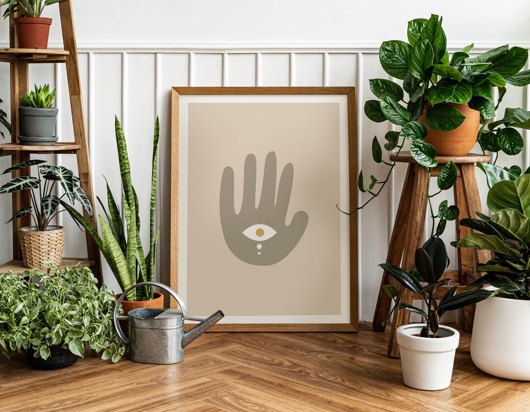 Hamsa Poster Good Luck Omen Print Mystical Hand of Fatima Gender ...