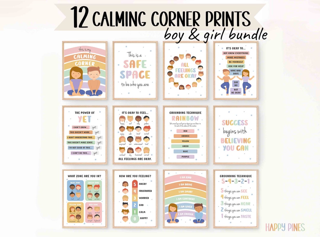 Calm Down Corner Bundle for Kids | Mental Health Set | Montessori ...