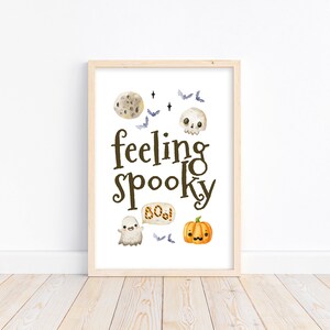 Feeling Spooky Poster Watercolor Kids Halloween Print Cute Halloween ...